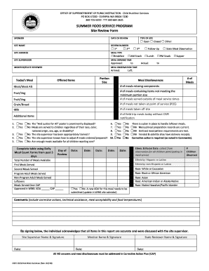 Fillable Online k12 wa SFSP Site Monitoring Form Fax Email Print ...