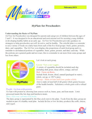 Fillable Online MyPlate for preschoolers - Pennsylvania State ...