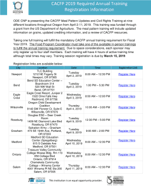 Fillable Online CACFP Annual Training 2020 Fax Email Print - pdfFiller
