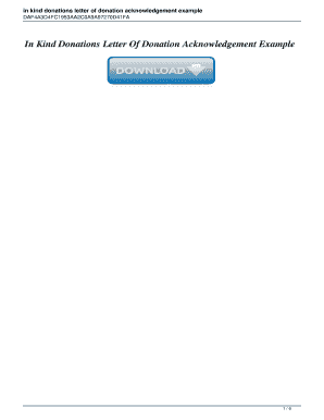 Fillable Online In Kind Donations Letter Of Donation Acknowledgement ...