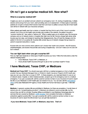 Fillable Online I got a surprise medical bill Fax Email Print - pdfFiller