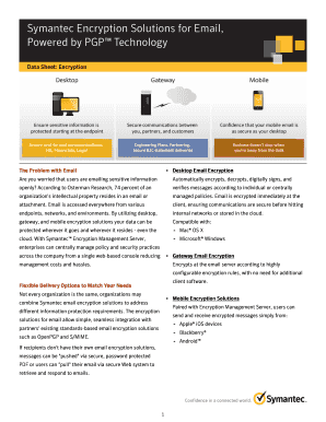 Fillable Online Symantec Encryption Solutions for Email Powered by PGP ...