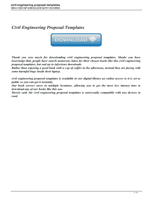 Fillable Online Civil Engineering Proposal Templates. Civil Engineering ...