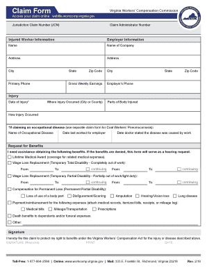 Fillable Online workcomp virginia Virginia Workers' Compensation ...