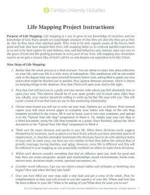 Fillable Online Life Mapping Project Instructions Fax Email Print ...