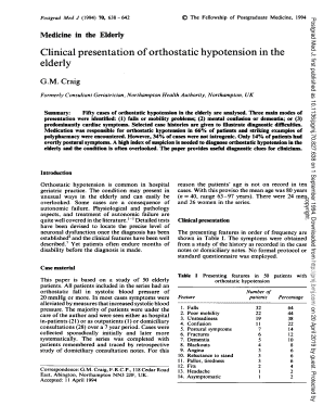 Orthostatic Hypotension Form