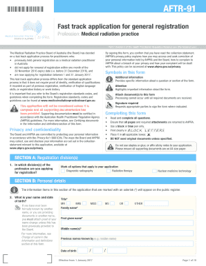 Fillable Online Fast track application for general registration as a ...
