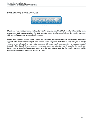 Flat Stanley Template - Fill Online, Printable, Fillable, Blank | pdfFiller