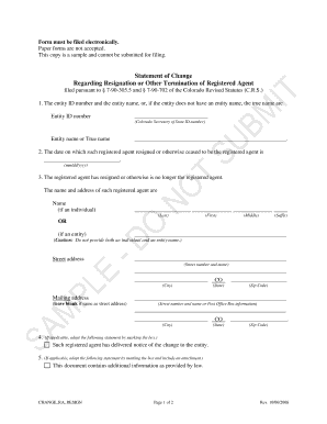 Fillable Online Statement of Change - northwestregisteredagent.com Fax ...