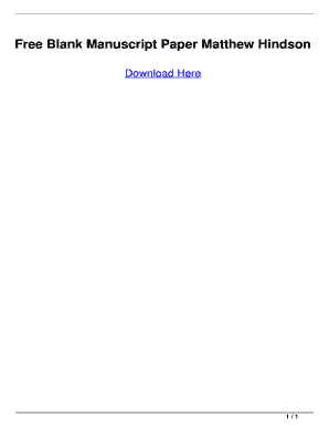 Fillable Online Free Blank Manuscript Paper Matthew Hindson. Free Blank ...