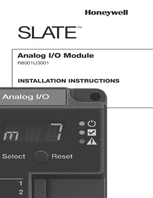 Fillable Online 32-00009-01 - R8001U3001 SLATE Analog I/O Module ...