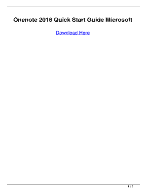 Fillable Online Onenote 2016 Quick Start Guide Microsoft. Onenote 2016 ...