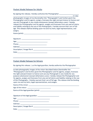 Fillable Online Model Release Form Template - SLR Lounge Fax Email ...