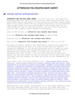 Fillable Online Afternoon Tea Recipes Mary Berry. Afternoon Tea Recipes ...