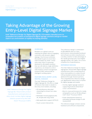 Fillable Online Intel Reference Design for Digital Signage (EL-10) Fax ...