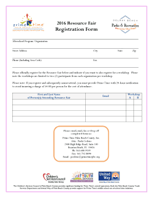 Fillable Online 2016 Resource Fair Registration Form - mbkpbc.net Fax ...