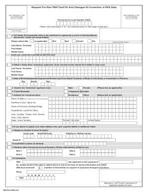 Fillable Online PAN Change Request Form - Online PAN application - NSDL ...