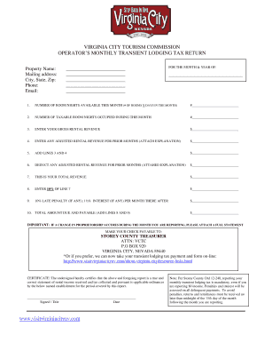 Fillable Online Room Tax Form-Blank Fax Email Print - pdfFiller