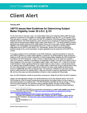 Fillable Online USPTO Clarifies Alice/Mayo Step 2A With New Patent ...