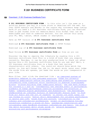 Fillable Online FREE Download X 201 Business Certificate Form BOOK Pdf ...