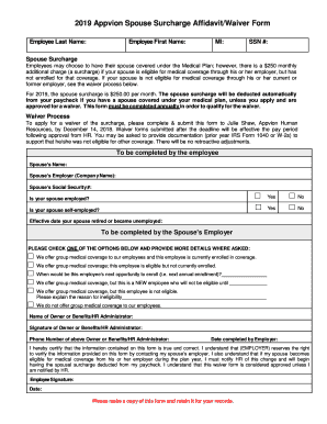 Fillable Online 2010 Spousal Surcharge Waiver Form (Please clearly ...