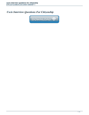 Fillable Online Uscis Interview Questions For Citizenship. Uscis ...