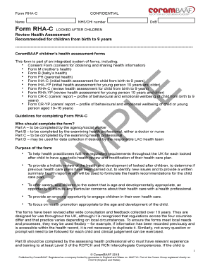 Fillable Online corambaaf org CoramBAAF Form RHA-C 2018 Fax Email Print ...