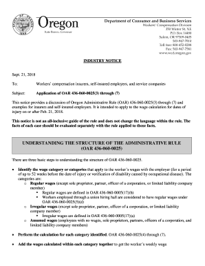 Fillable Online wcd oregon oregon workers' compensation claim handling ...