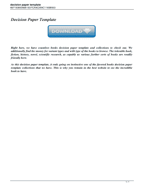Fillable Online Decision Paper Template. Decision Paper Template Fax ...