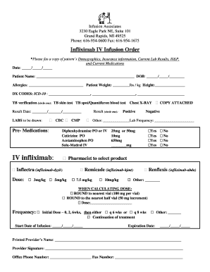 Fillable Online IV Infusion Order Fax Email Print - pdfFiller