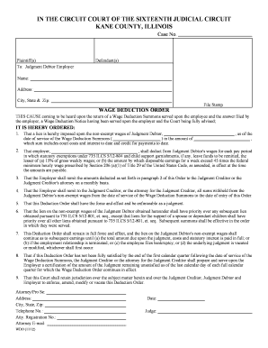 Fillable Online WDO. Wage Deduction Order Fax Email Print - pdfFiller