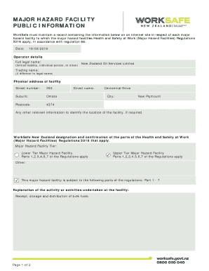 Fillable Online Major hazard facility: Notification, registration and ...