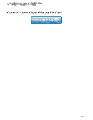 Fillable Online Community Service Paper Print Out For Court. Community ...