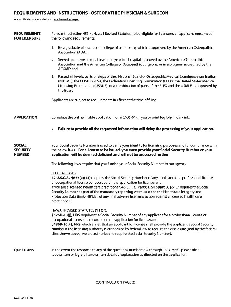 Fillable Online REQUIREMENTS AND INSTRUCTIONS - OSTEOPATHIC Fax Email ...
