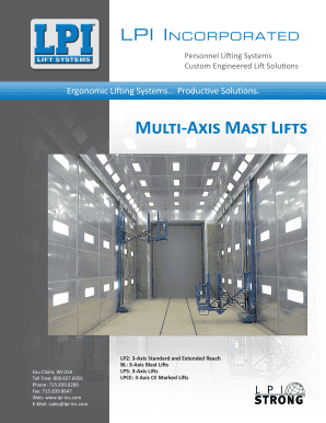 Fillable Online Multi-Axis Mast Lifts - LPI Lift Systems Fax Email ...