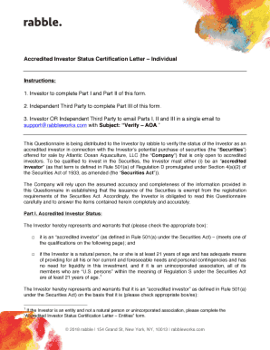 Fillable Online Accredited Investor Status Certification ...