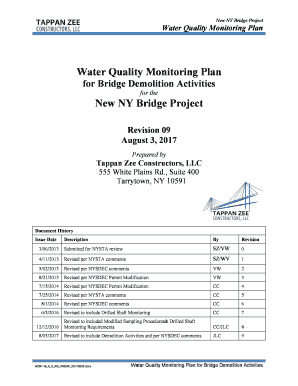 Fillable Online Water Quality Monitoring Plan New NY Bridge Project Fax ...