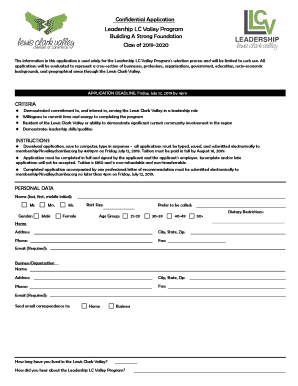 Fillable Online Leadership LC Valley Program - Lewis Clark Valley ...