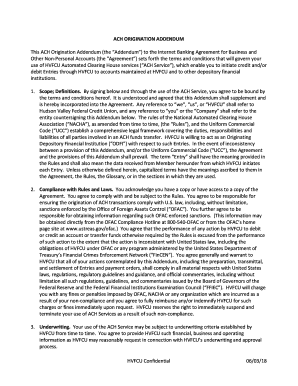 Fillable Online ACH Origination Authorization Agreement (Debits and ...