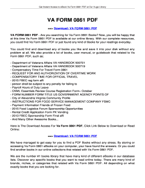 Fillable Online VA FORM 0861. VA FORM 0861 Fax Email Print - pdfFiller