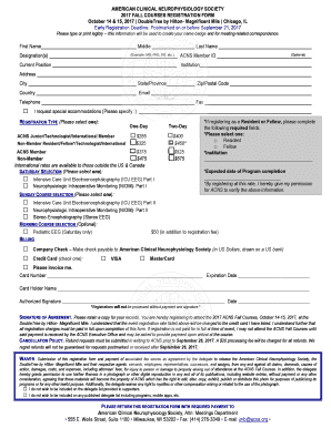 Fillable Online 2017 FALL COURSES REGISTRATION FORM Fax Email Print ...