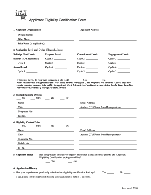 Fillable Online Applicant Eligibility Certification Form Fax Email ...