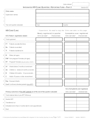 Fillable Online ARV clinic quarterly supervision form, version 4 Fax ...