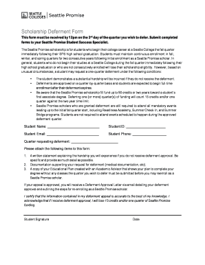Fillable Online Scholarship Deferment Form.docx Fax Email Print - pdfFiller