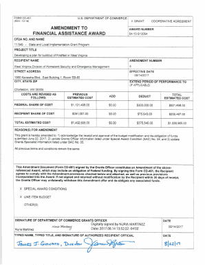 Fillable Online FORM CD-451 (REV. 12-14) AMENDMENT TO FINANCIAL Fax ...