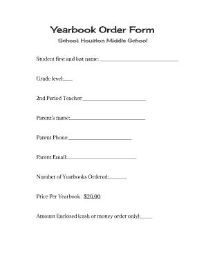 Fillable Online Yearbook Order Form - irvingisd.net Fax Email Print ...