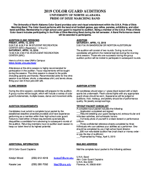 Fillable Online Membership in a high school color guard is required to ...