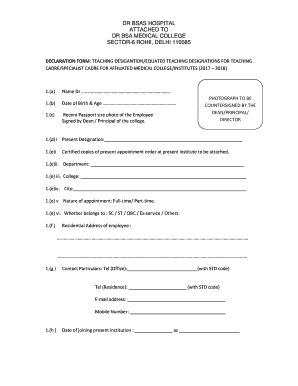 Fillable Online delhi gov DECLARATION FORM NBE FACULTY.docx Fax Email ...