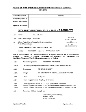 Fillable Online Note: 1) Without Photo ID, Declaration form will be ...