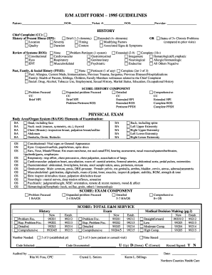 Fillable Online E/M Audit Form1995 Guidelines Fax Email Print - pdfFiller